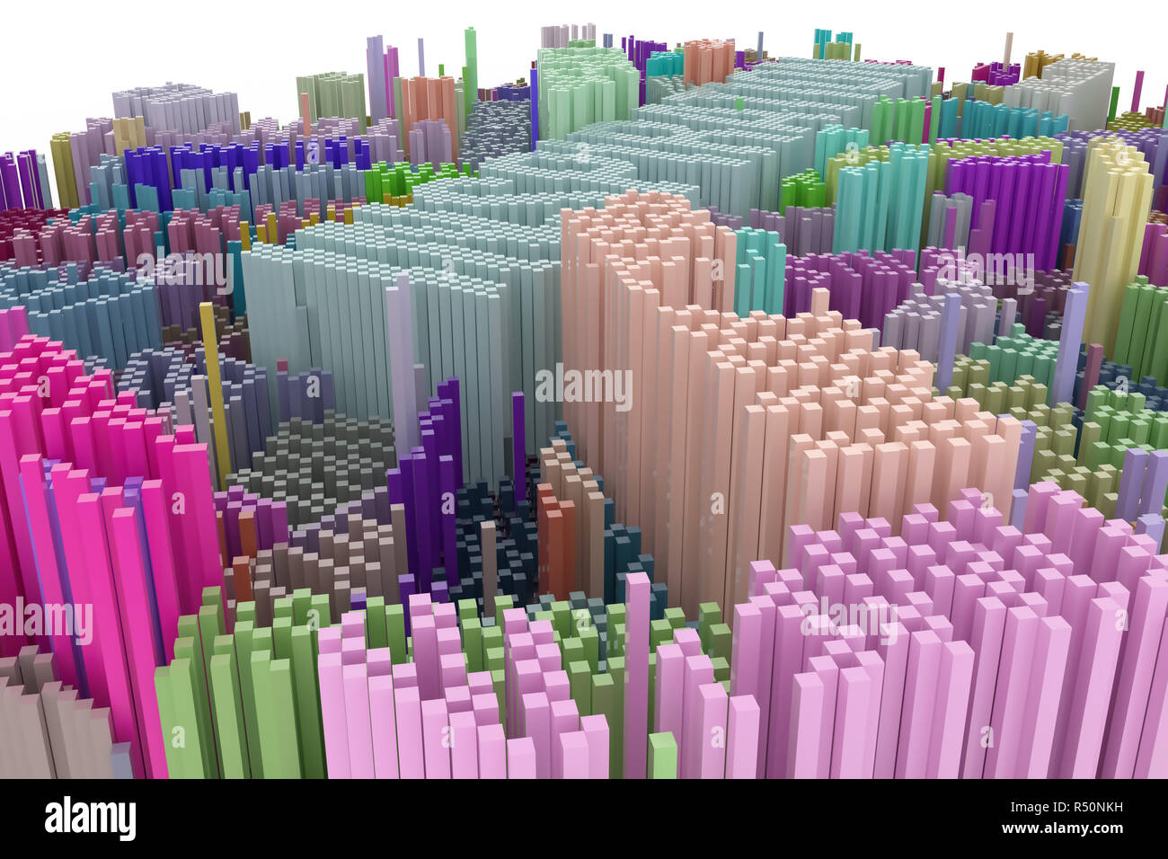 Keyword of Inspiration. Colorful 3D rendering. Geometric structure ...