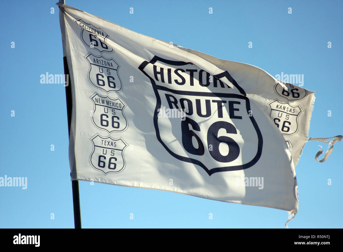 Historic U.S. Route 66 flag Stock Photo - Alamy
