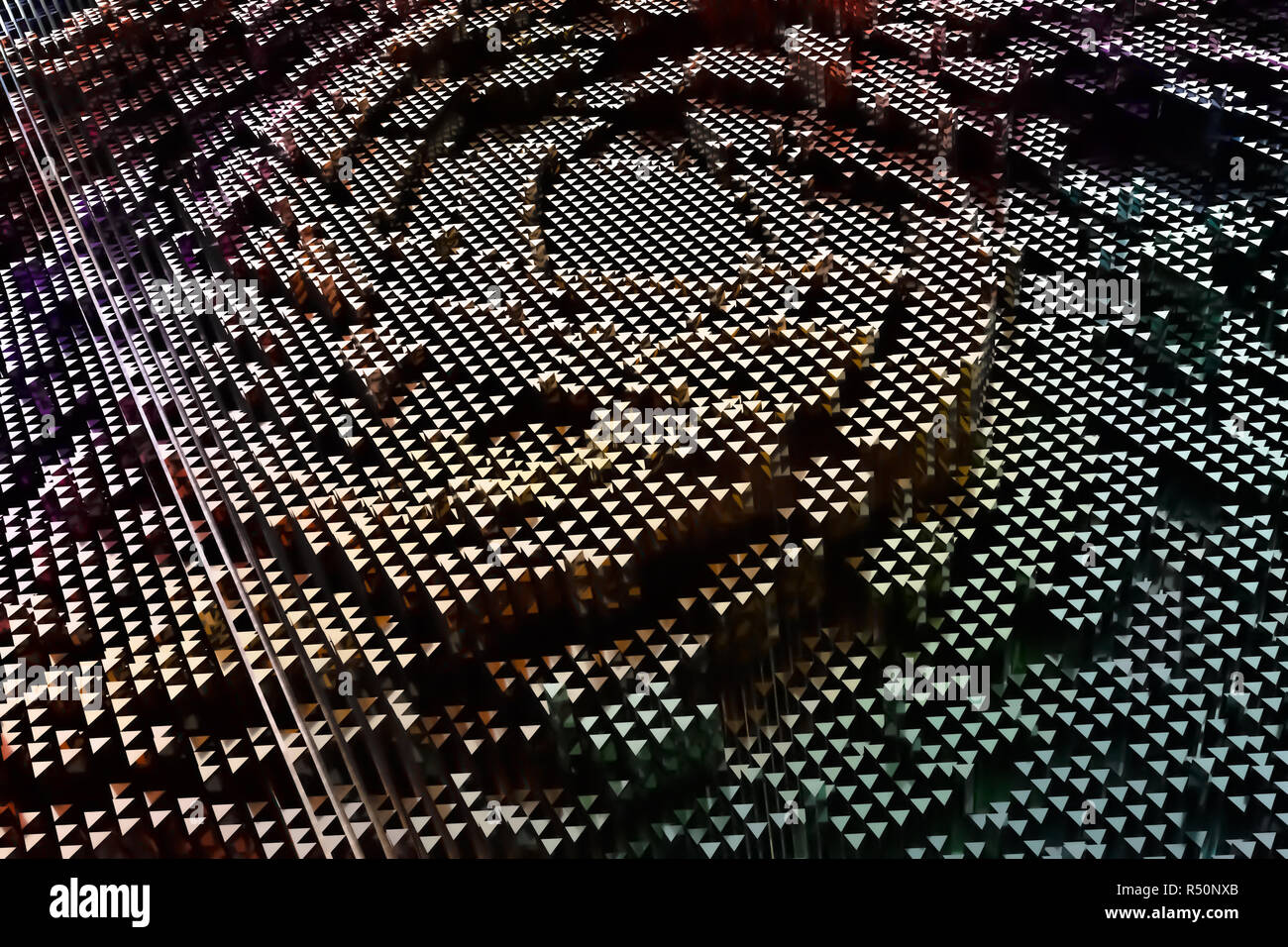 Colorful 3d Rendering Abstract Block Geometric Structure Shape Composition For Web Page