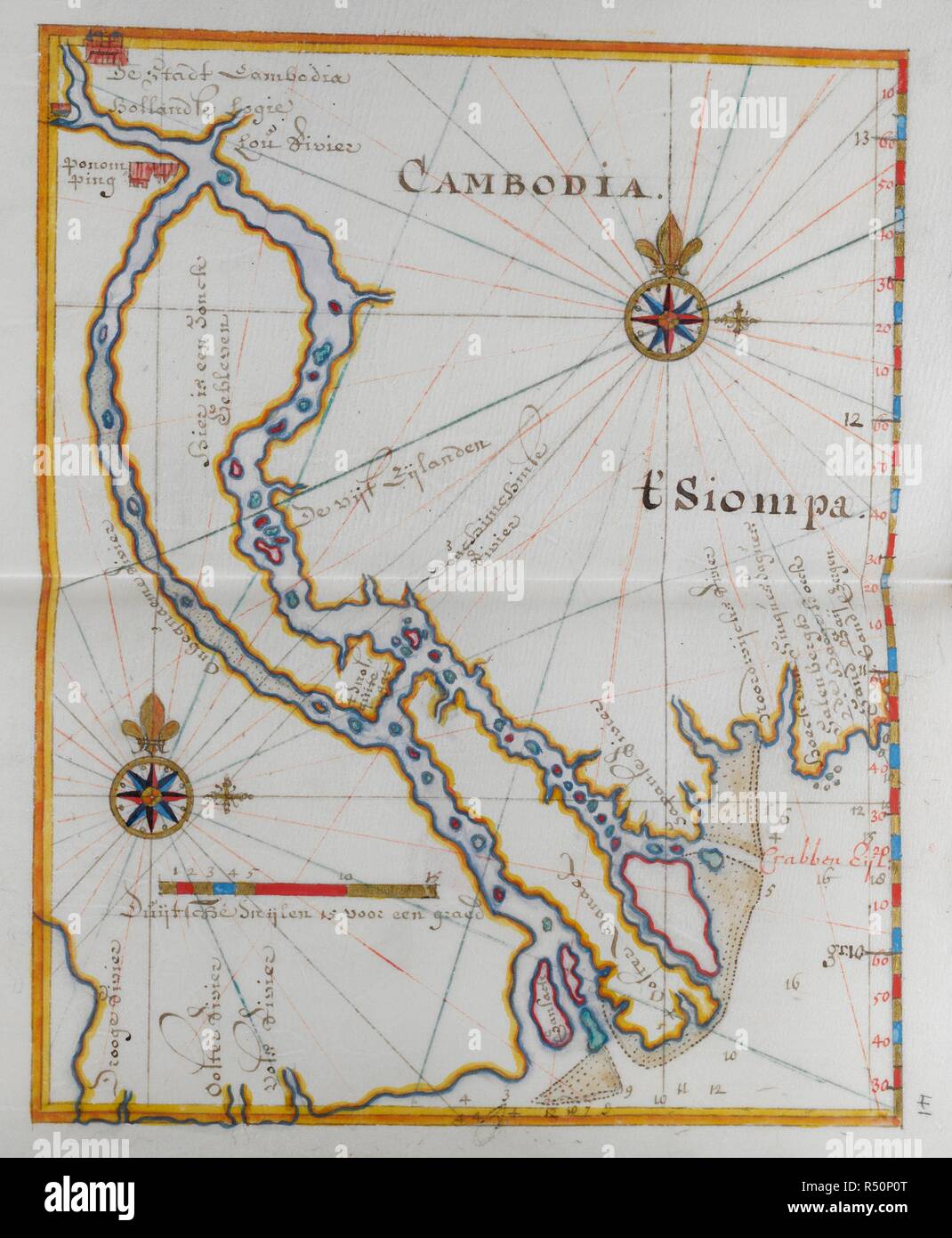 Cambodia. DUTCH PORTOLANO, containing forty-nine coloured maps and ...
