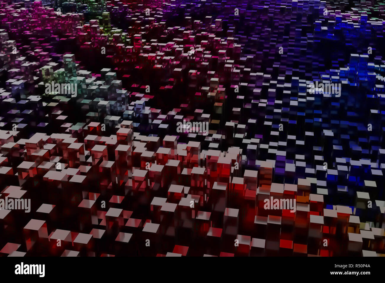 Colorful 3D rendering. Shape composition, block, geometric structure ...