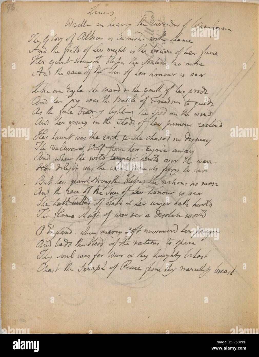 Poem and sketch by William Blake. Notebook of William Blake. England ...