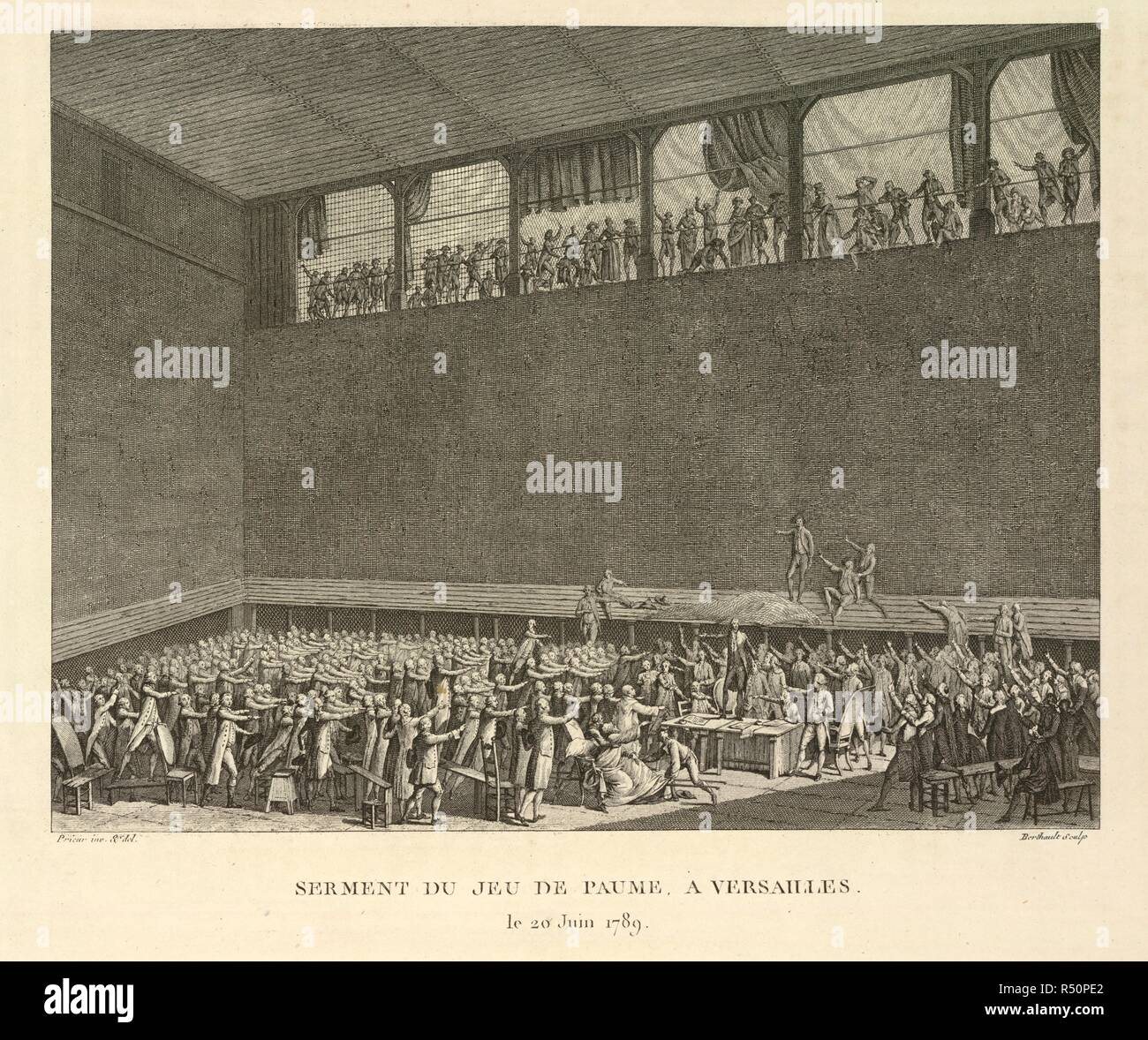 Five plates representing scenes of the french rev hi-res stock ...