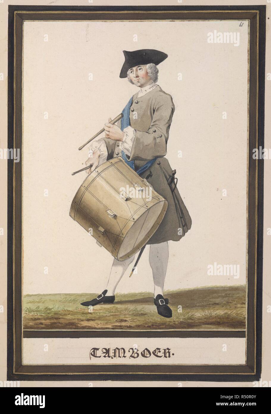 Soldier with drum. Drawings of Dutch Military Costurmes and Musket ...
