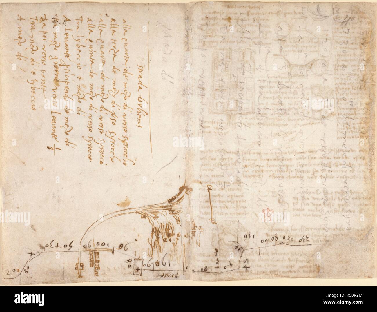 Leonardo da Vinci's notes. Notebook of Leonardo da Vinci. early 16th ...