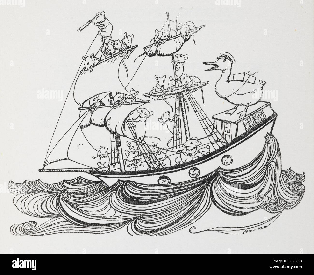 A ship crewed by mice and captained by a duck. Mother Goose. The old ...