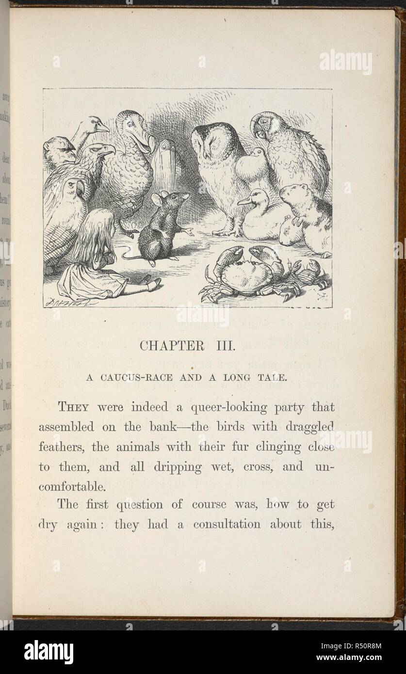 Illustration for the chapter, 'a caucus-race and a long-tail.' Alice ...