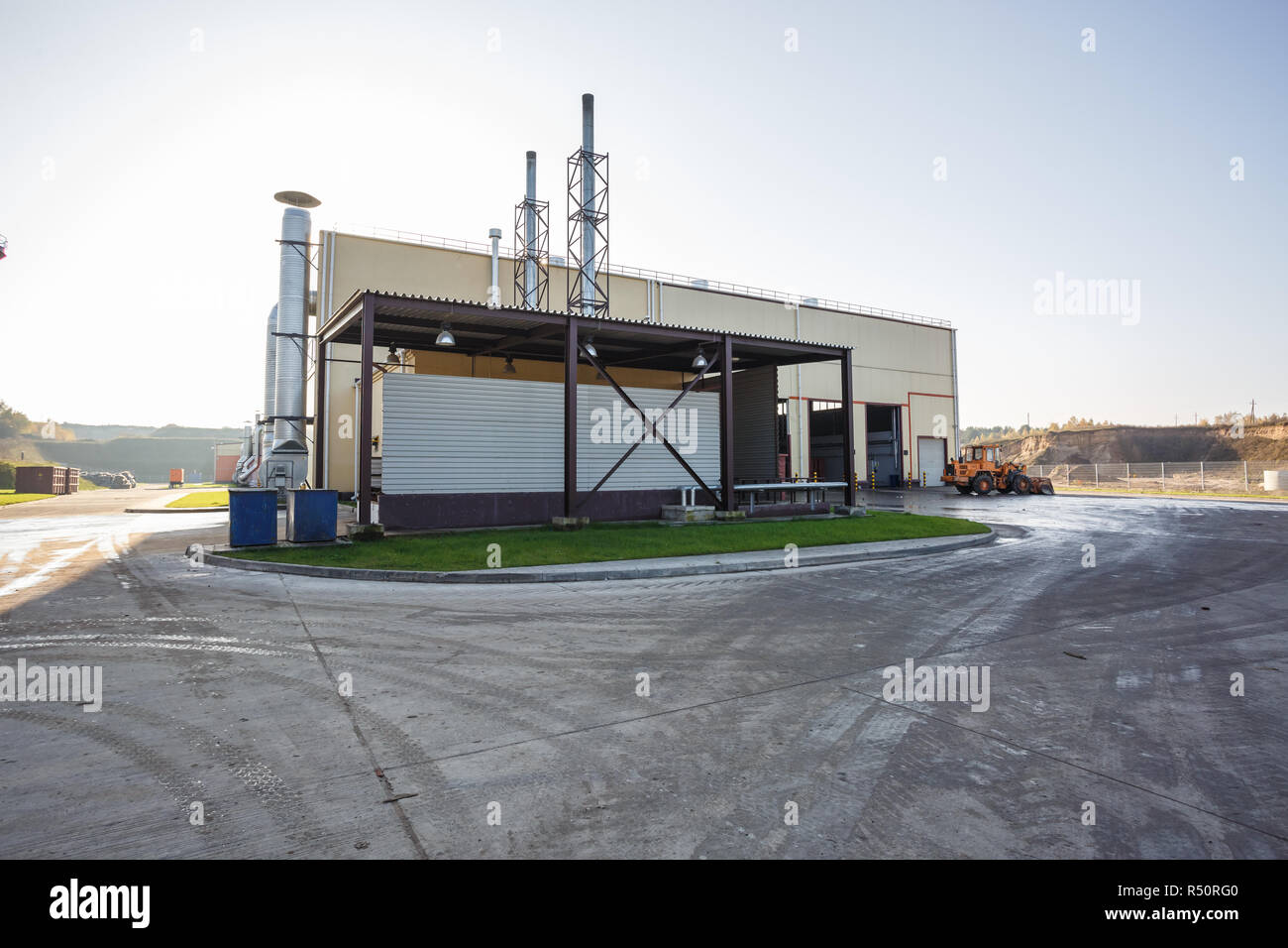 Modern waste recycling processing plant. Separate garbage collection ...