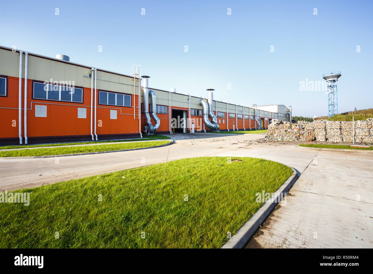 Modern waste recycling processing plant. Separate garbage collection ...