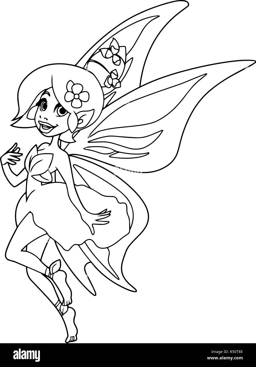 Fairy Line Art Stock Vector Image & Art - Alamy