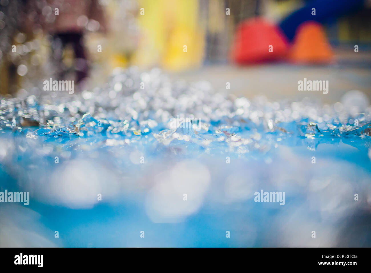 Small pieces crumpled aluminum foils focus on object Stock Photo - Alamy