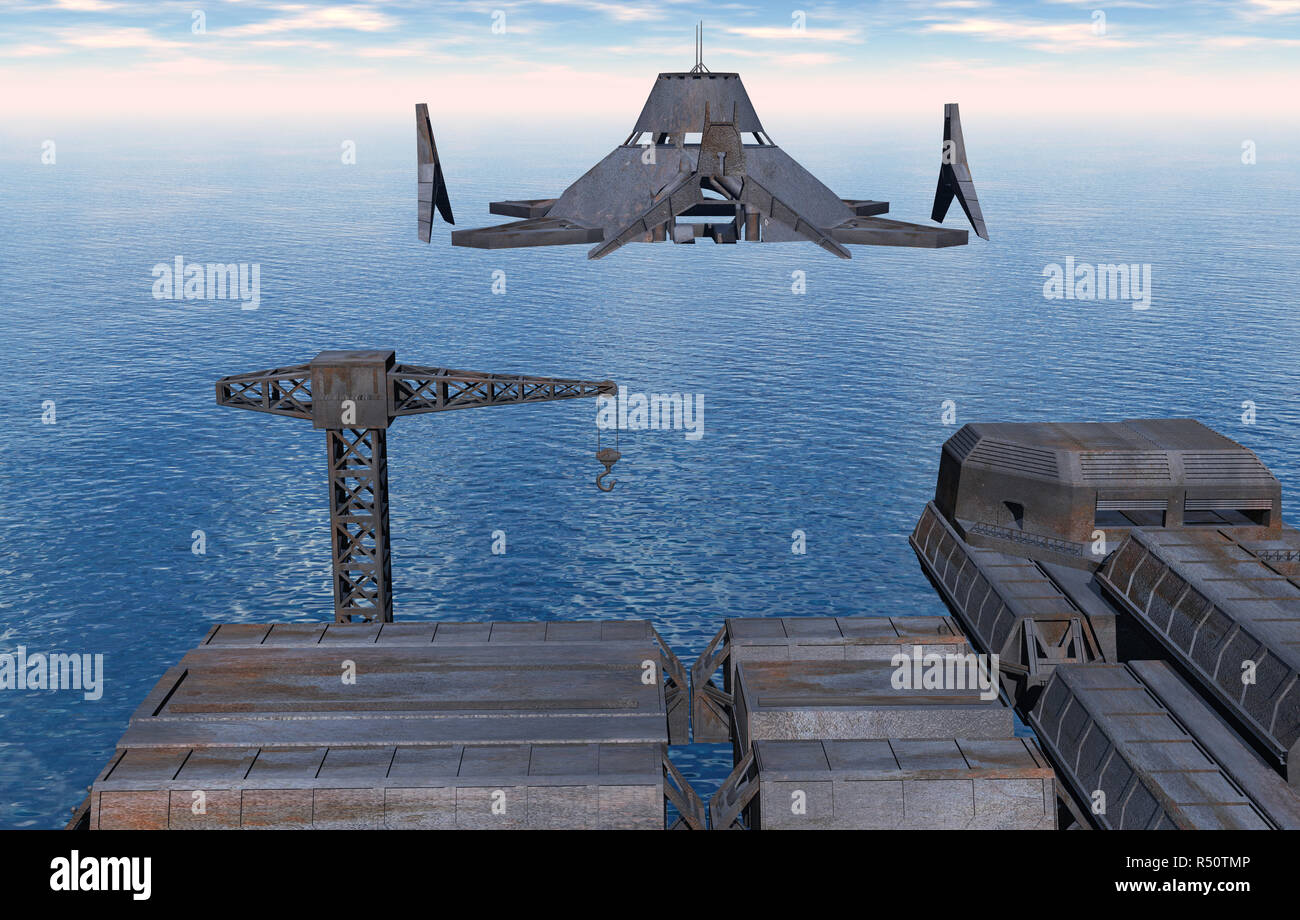 marine station with harbor Stock Photo - Alamy