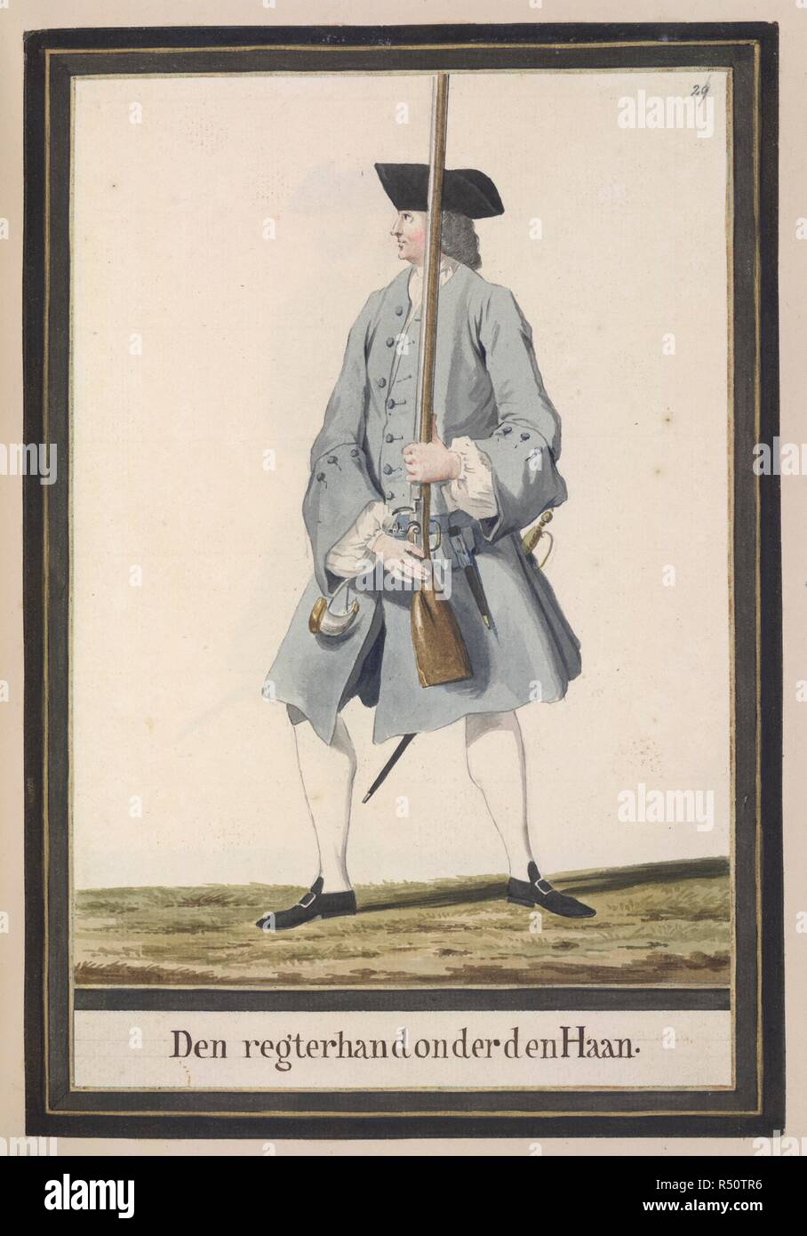 Soldier with musket. Drawings of Dutch Military Costurmes and Musket ...