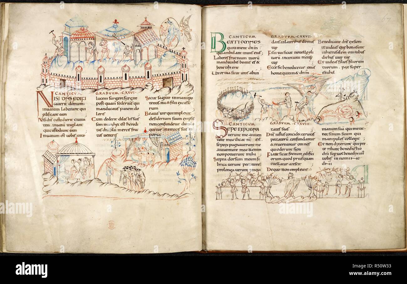 Double page spread harley psalter hi-res stock photography and images ...