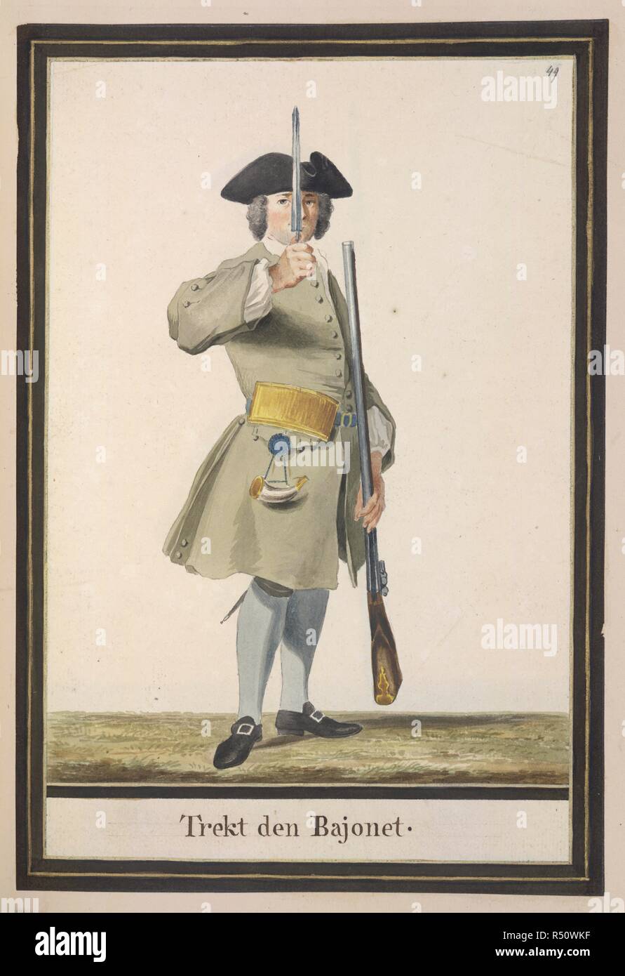 Soldier with musket. Drawings of Dutch Military Costurmes and Musket ...