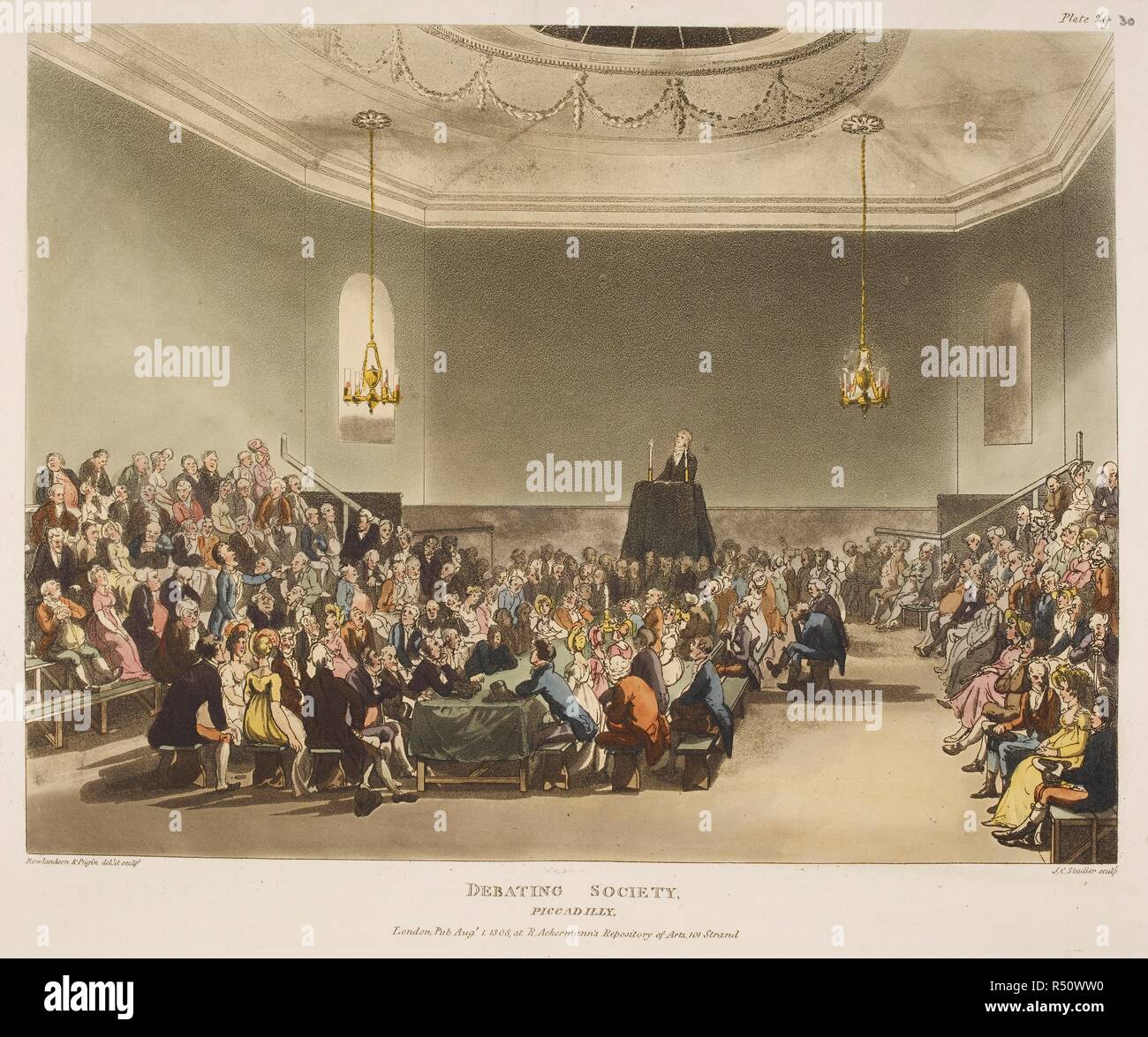 Debating Society, Piccadilly. The Microcosm of London. R. Ackermann ...