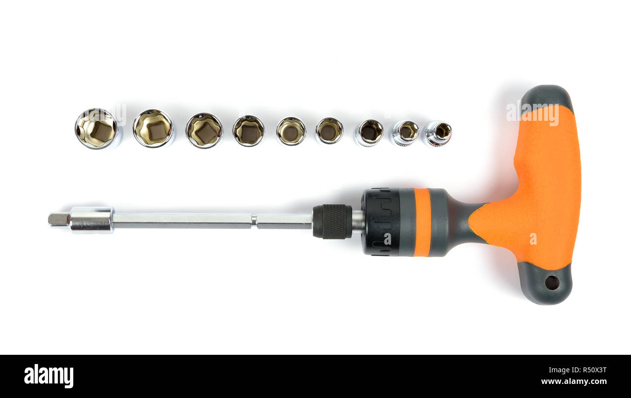 Socket spanner set isolated on white background with clipping path ...