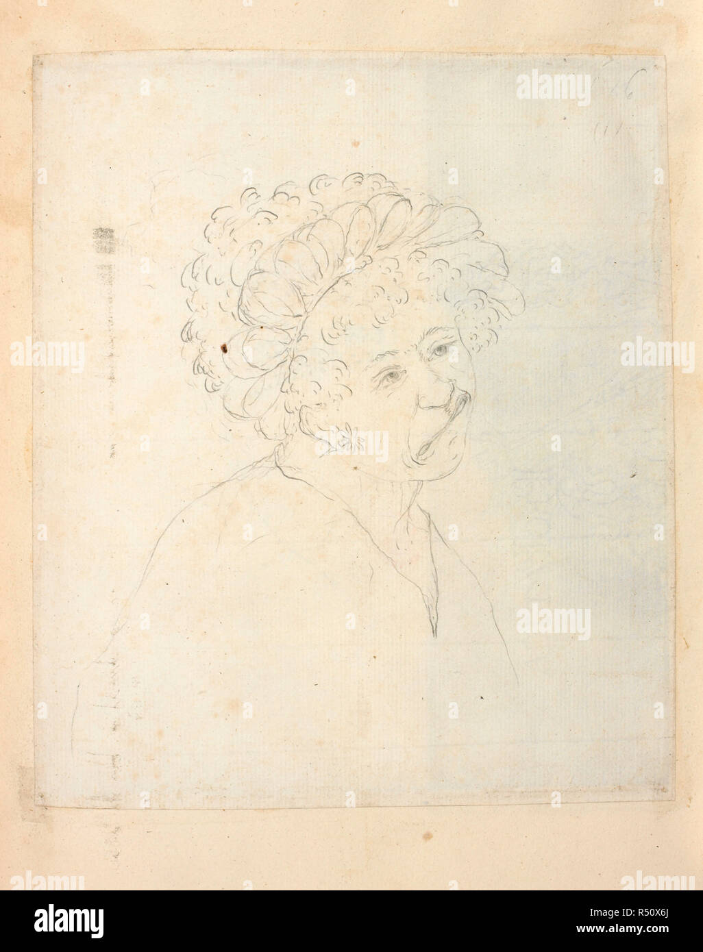 Portrait illustration of woman with contorted face. A person in ...