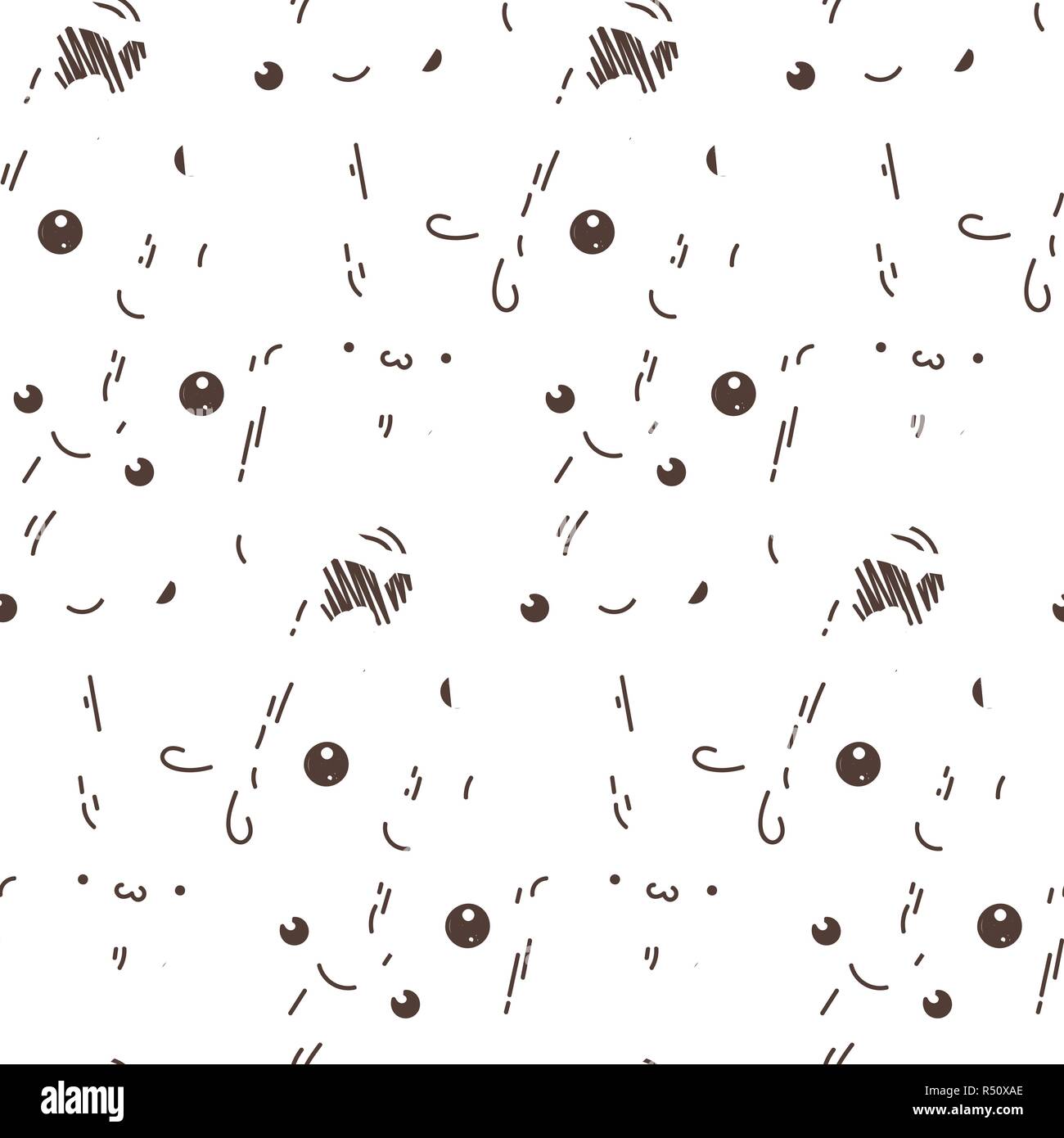 Abstract seamless pattern with dots, lines and emoji. Nice for prints ...