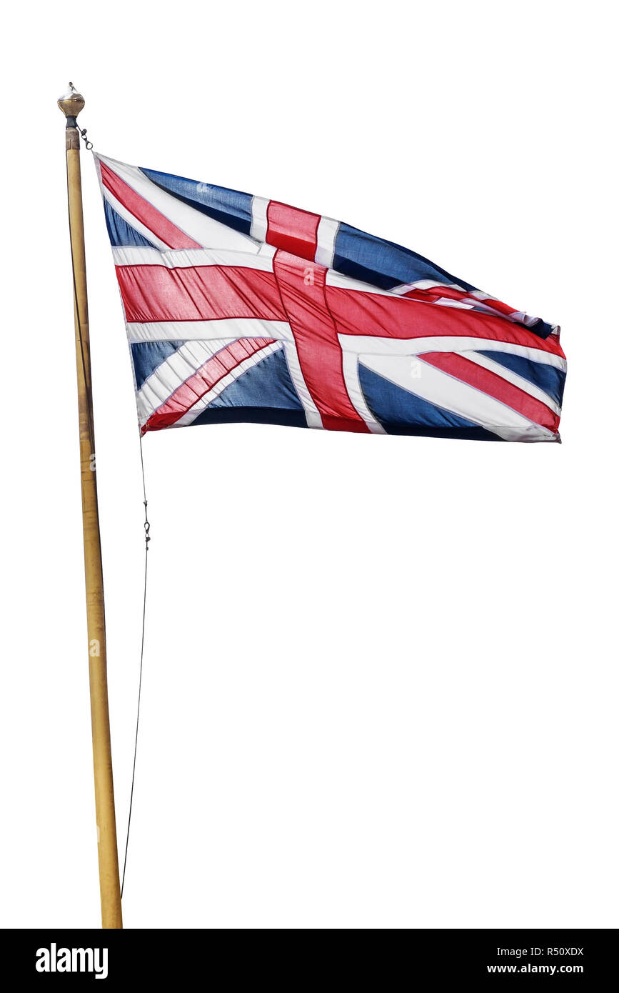 Flag of the United Kingdom isolated on white background with clipping ...