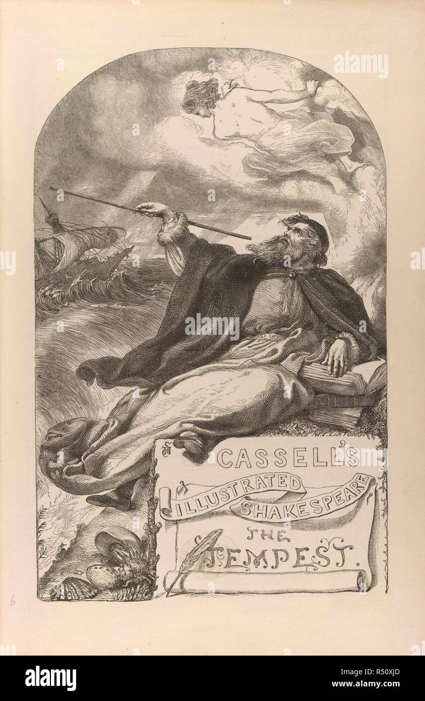 The Tempest. Caliban on the rocks creating a storm. . The Illustrated ...