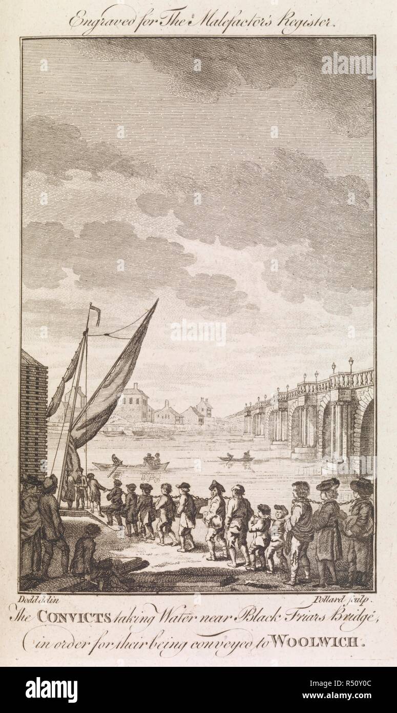 The convicts ... near Blackfrairs Bridge. The Malefactor's Register; or ...