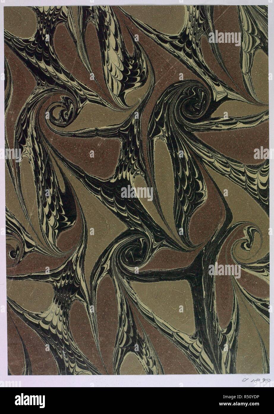 Collection of Decorated papers. 19th century marbled papers. . The Olga ...