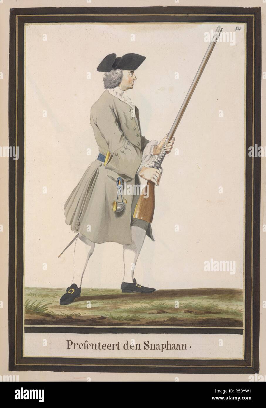 Soldier with musket. Drawings of Dutch Military Costurmes and Musket ...
