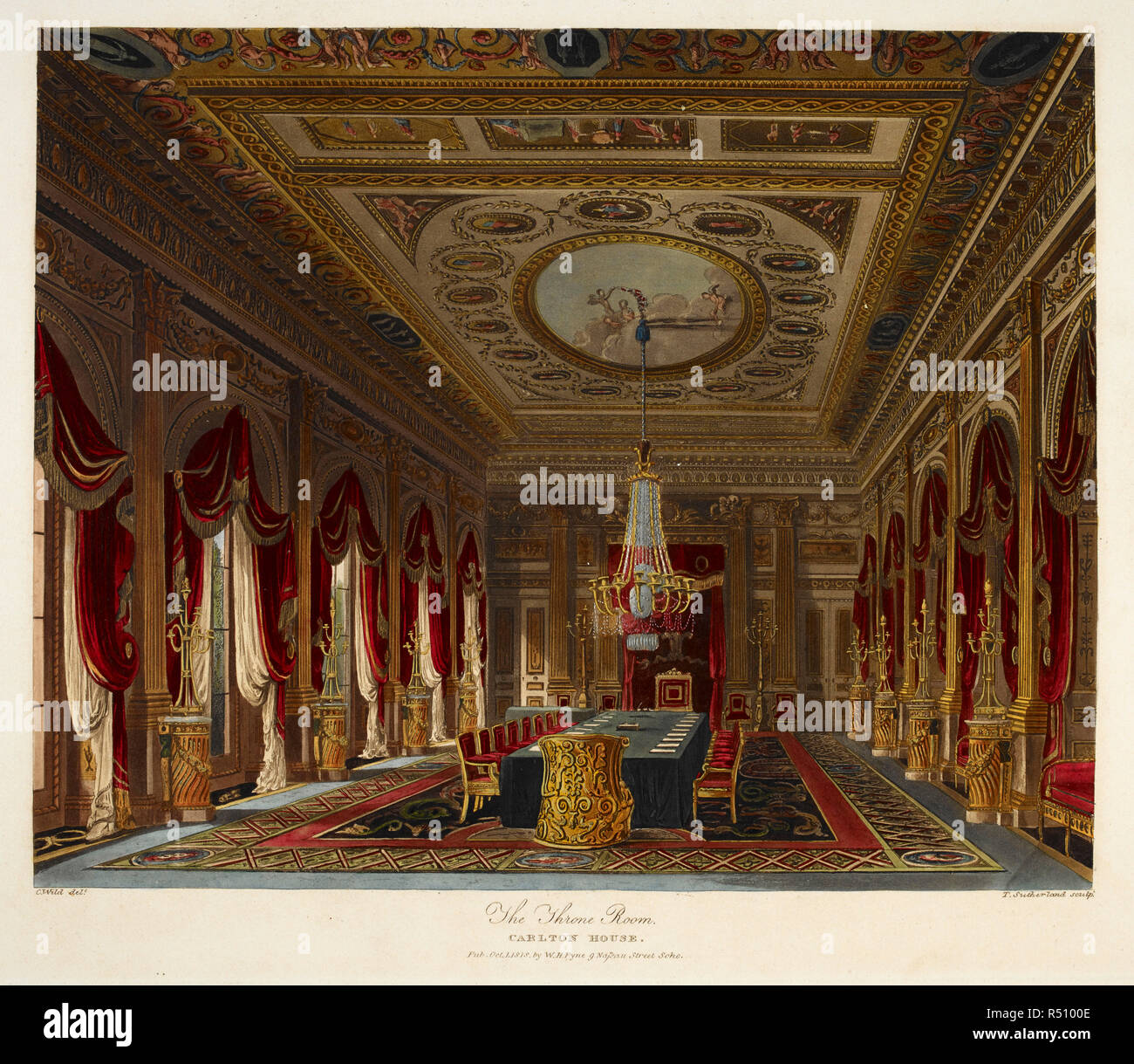The throne room at Carlton house, Colour illustration / plate. Author ...