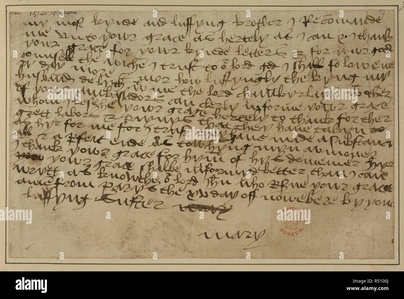 Letter from Mary Tudor to Henry VIII. Letter from Mary Tudor to Henry ...