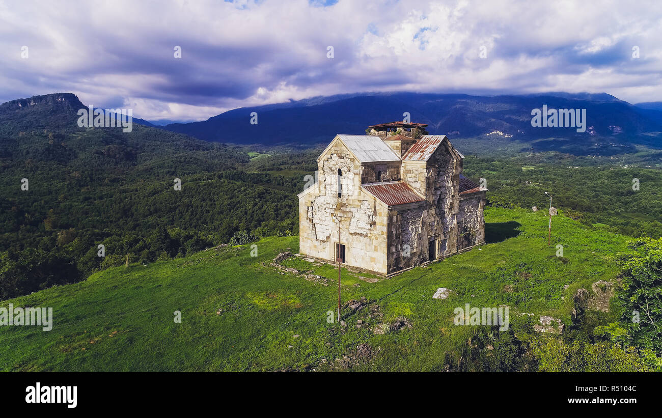 ancient graph ruins Aerial. Abkhazia. old house Stock Photo - Alamy