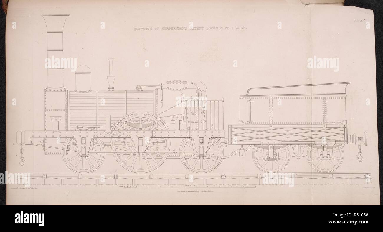 Steam locomotive drawings hi-res stock photography and images - Alamy