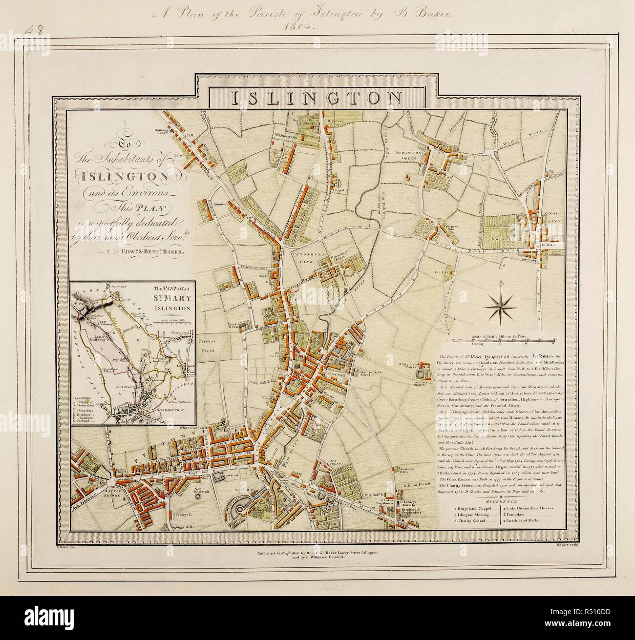 A plan of the parish of Islington ... 1805. With a small Plan of the ...