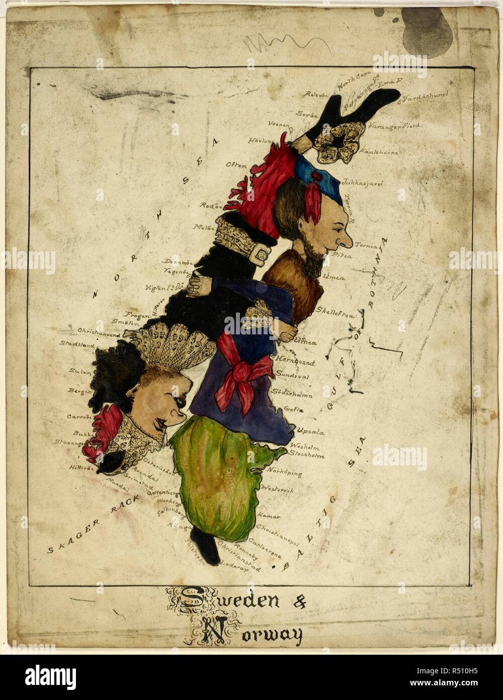 Finland and Sweden, a country outline drawn in ink. . Image of Sweden ...