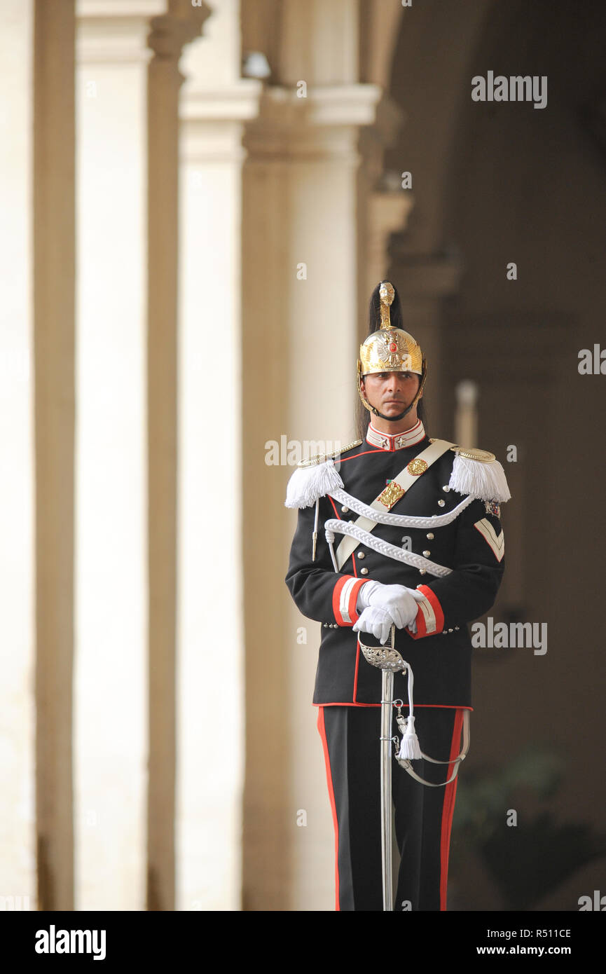 Member of Reggimento Corazzieri (Cuirassiers' Regiment) part of Arma ...