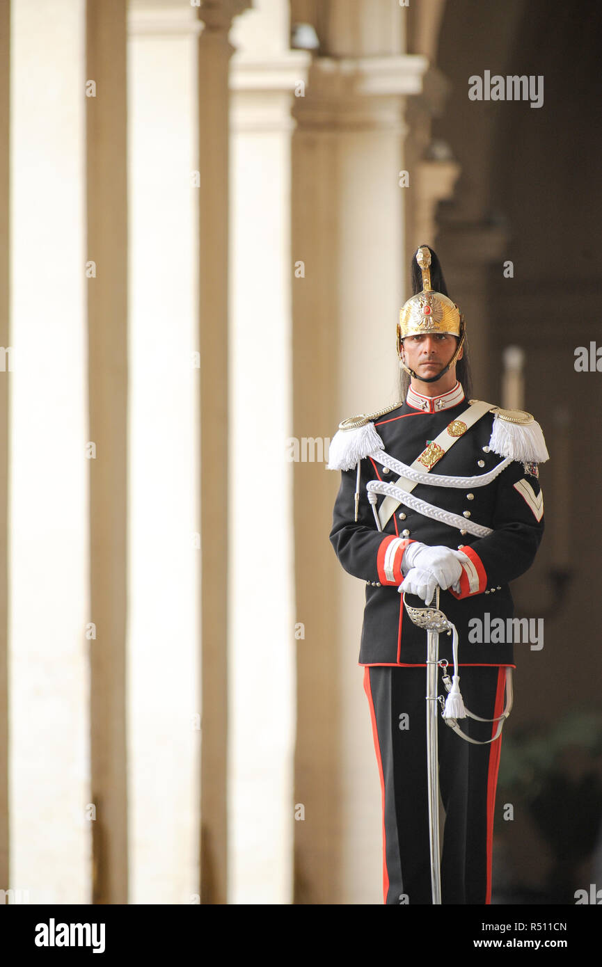 Member of Reggimento Corazzieri (Cuirassiers' Regiment) part of Arma ...