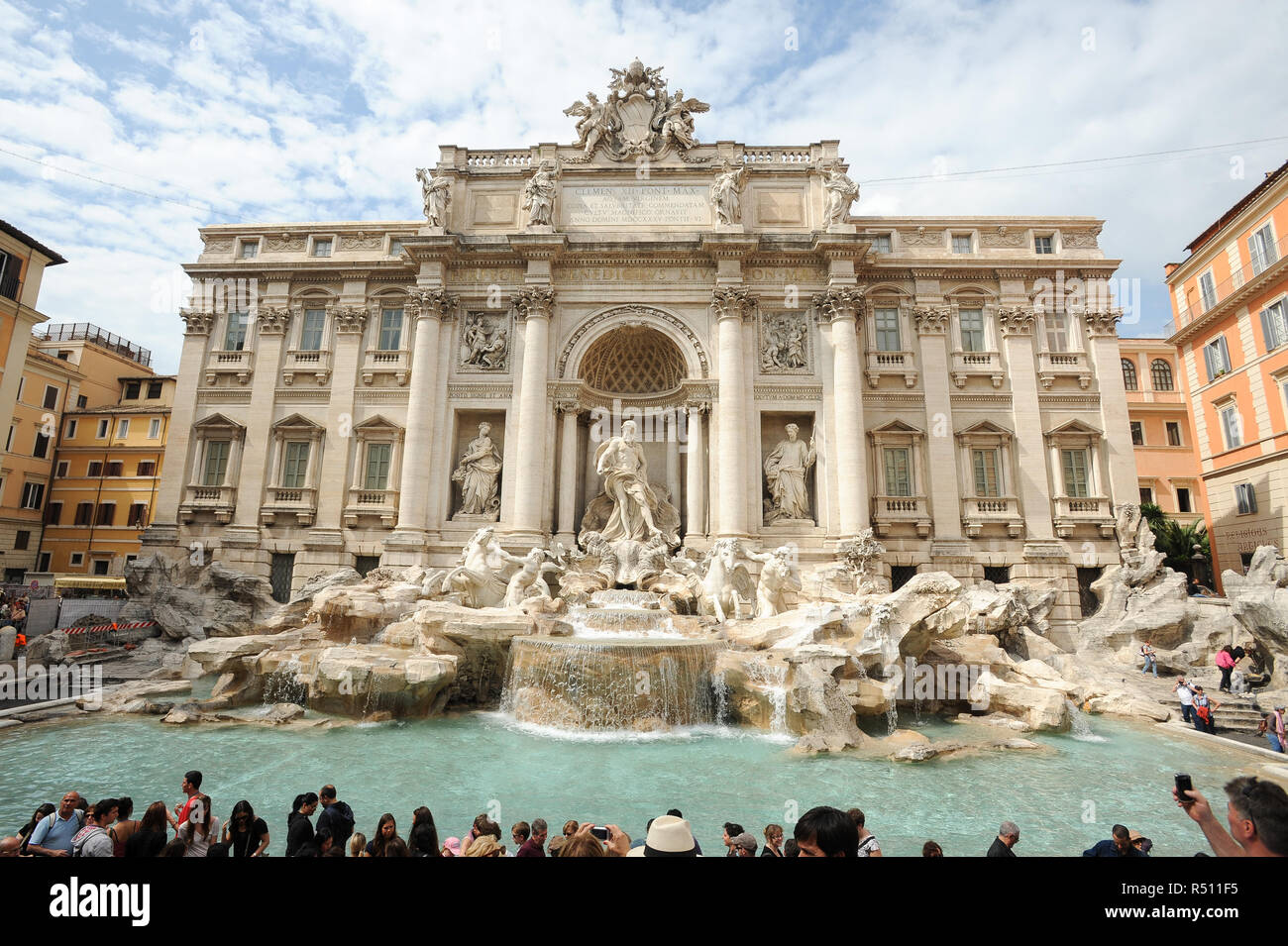 Monumental Baroque Fontana di Trevi (Trevi Fountain) from XVIII century ...