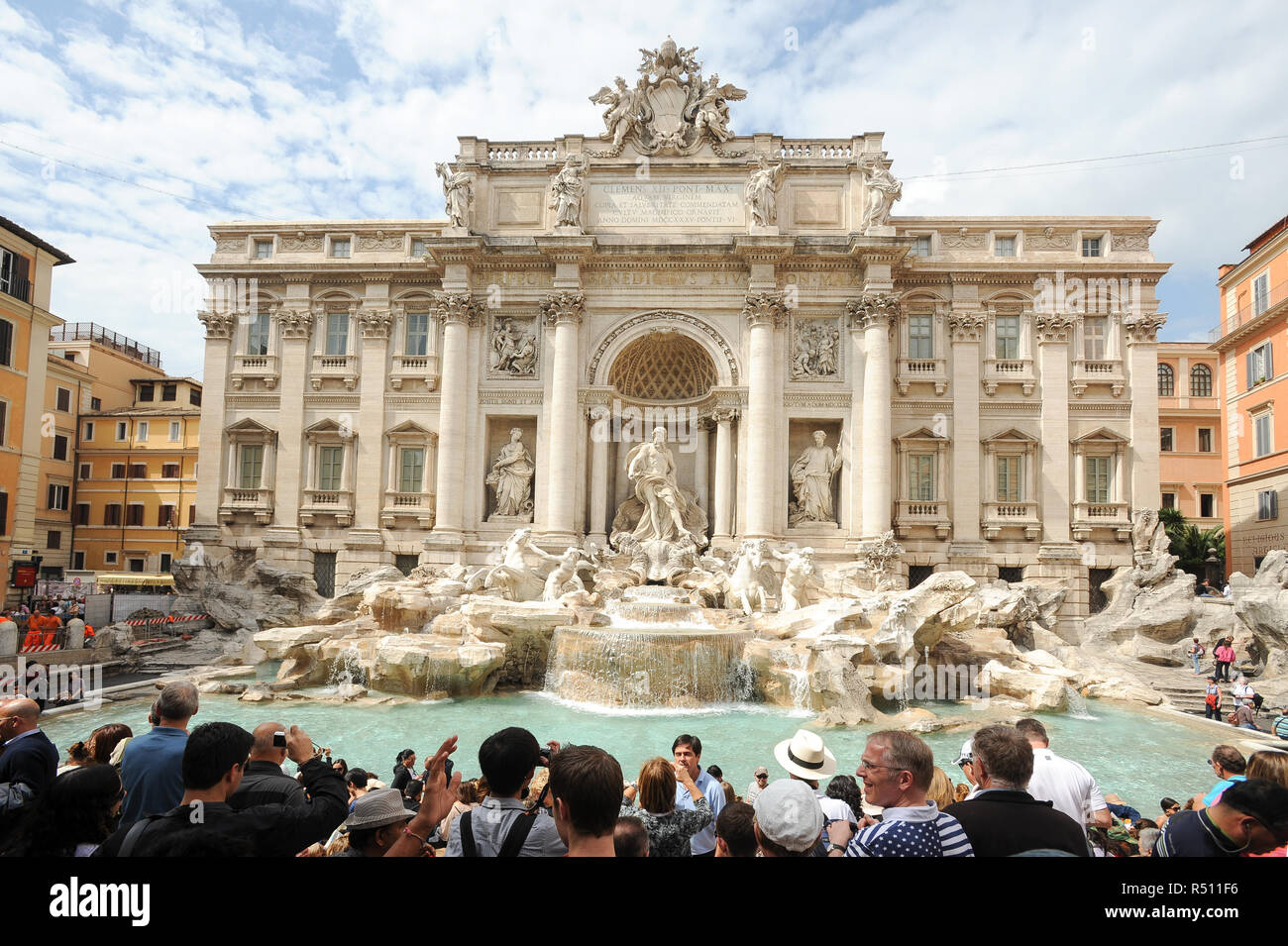 Monumental Baroque Fontana di Trevi (Trevi Fountain) from XVIII century ...