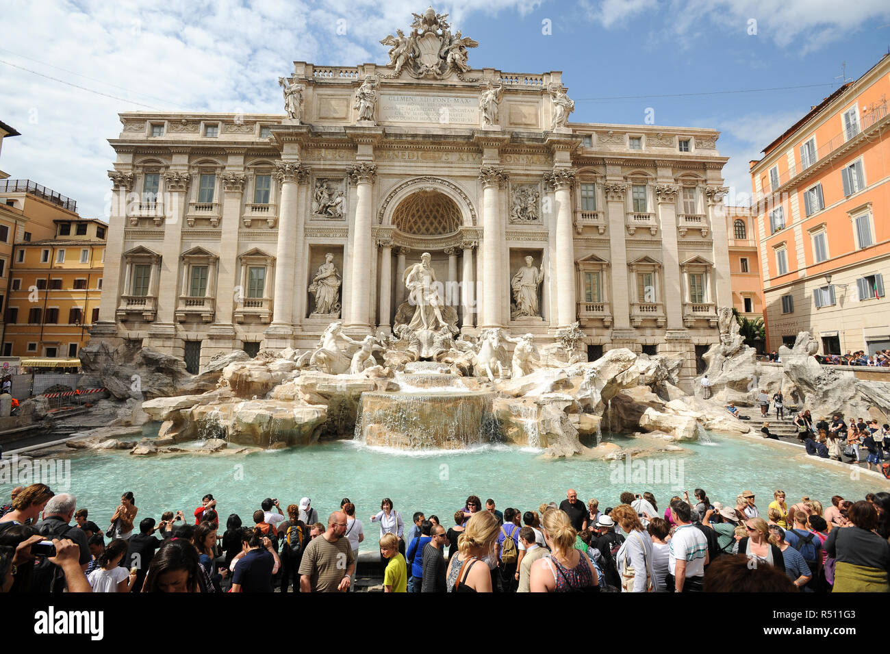 Monumental Baroque Fontana di Trevi (Trevi Fountain) from XVIII century ...