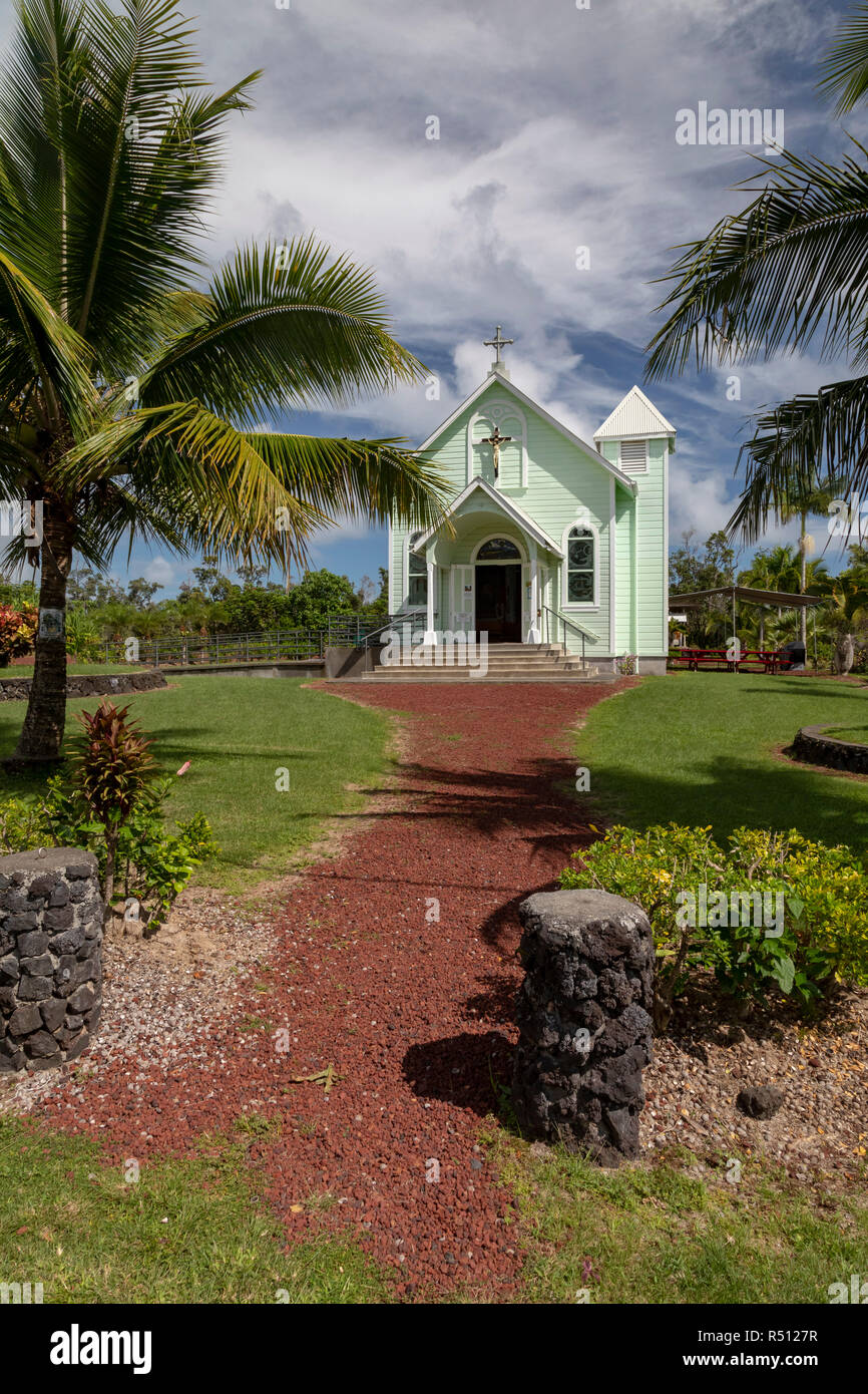 Kalapana, Hawaii - Star of the Sea Painted Church. Built in 1927-28 ...