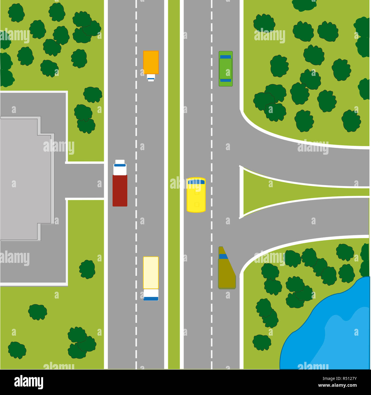 Card to terrain with road Stock Photo - Alamy