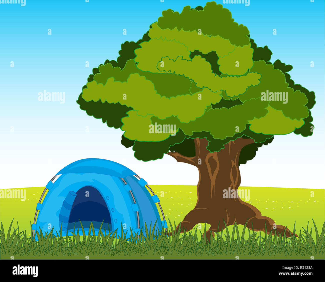 Tent under tree Stock Photo - Alamy