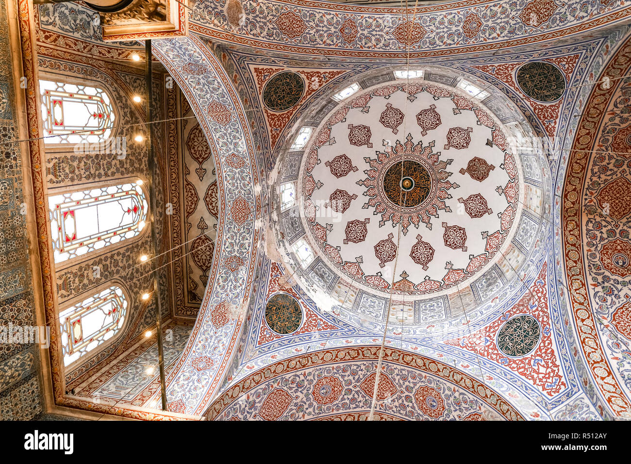 ISTANBUL, TURKEY - JULY 29, 2018: Dome of Sultanahmet Blue Mosque in ...