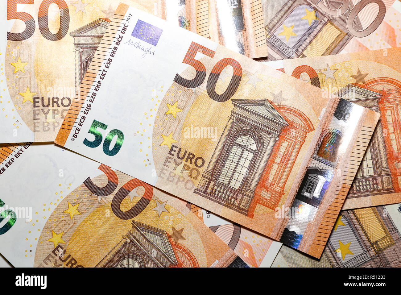 Pile of Paper Euro Banknotes as Background Stock Photo - Alamy