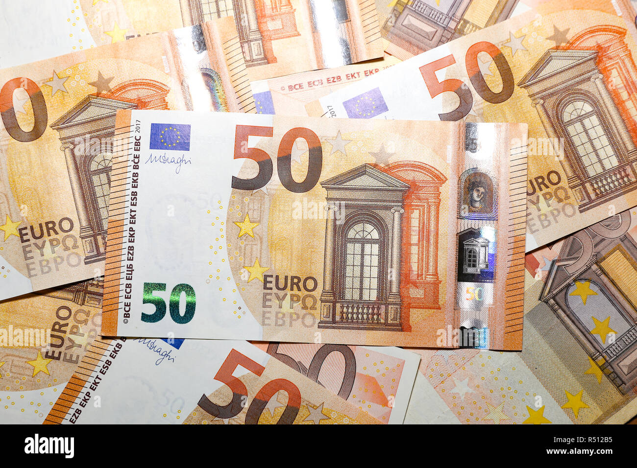 Pile of Paper Euro Banknotes as Background Stock Photo - Alamy