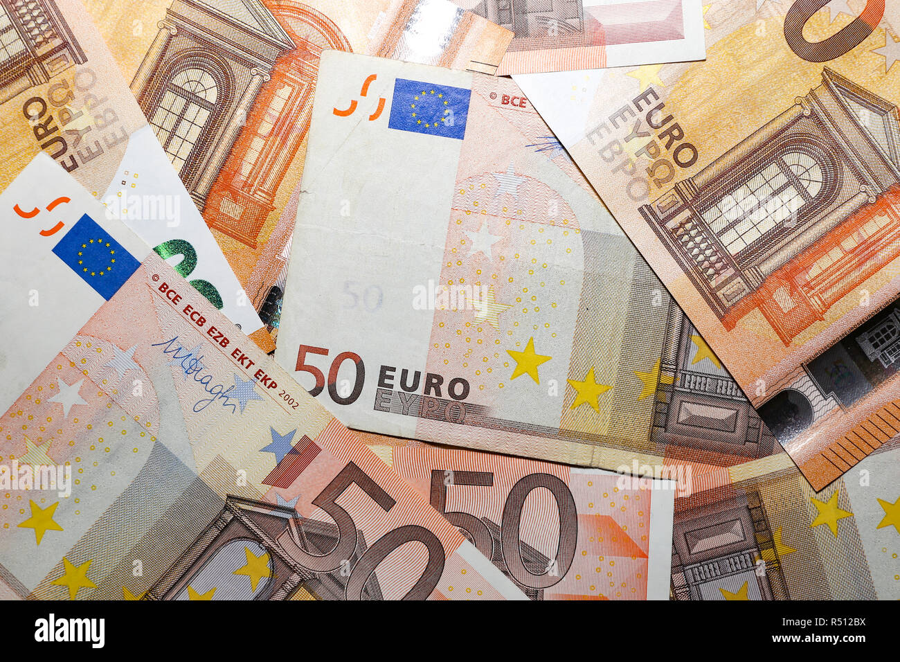 Pile of Paper Euro Banknotes as Background Stock Photo - Alamy