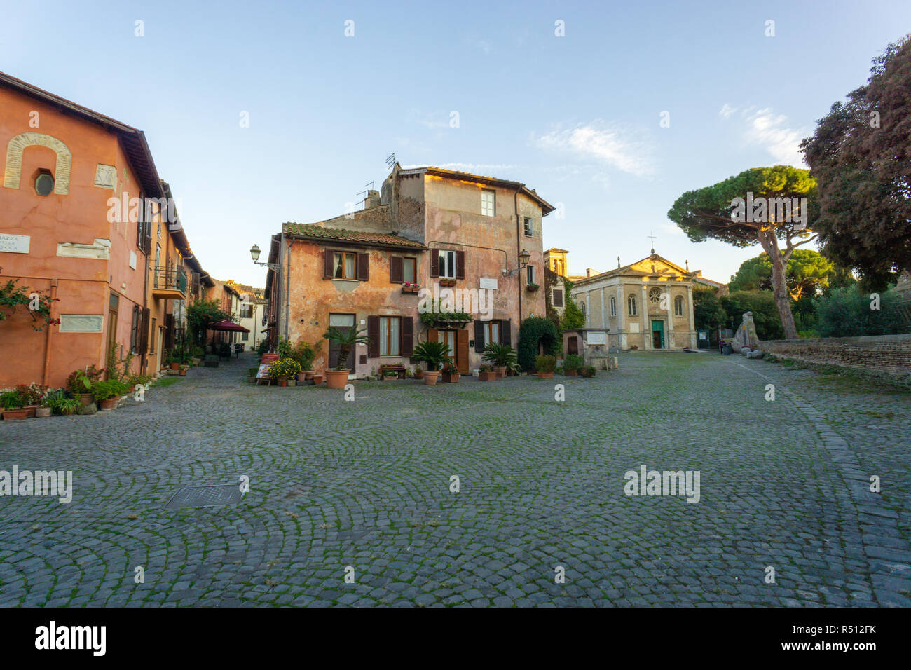 Ostia antica in Rome, Italy. The Medieval village or borgo near the ...
