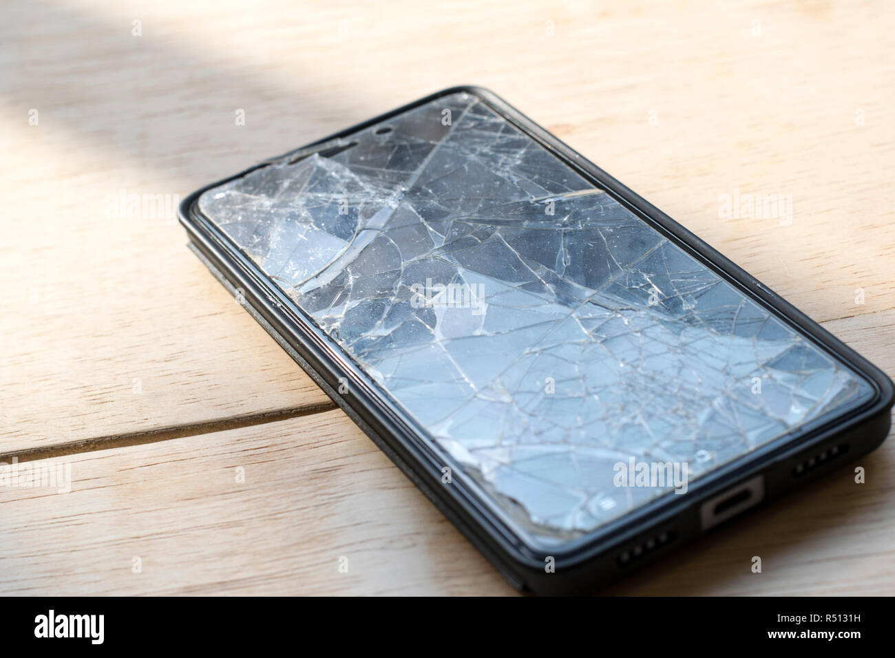 broken smartphone, accidentally cracked or damage Stock Photo - Alamy