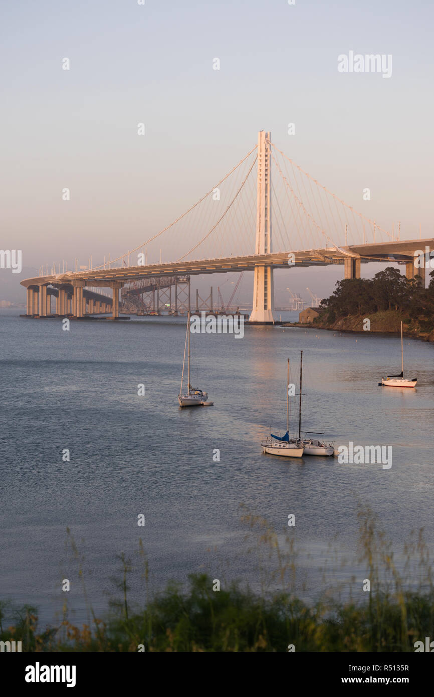 Bay Bridge San Francisco Treasure Island California Harbor Sailboats ...