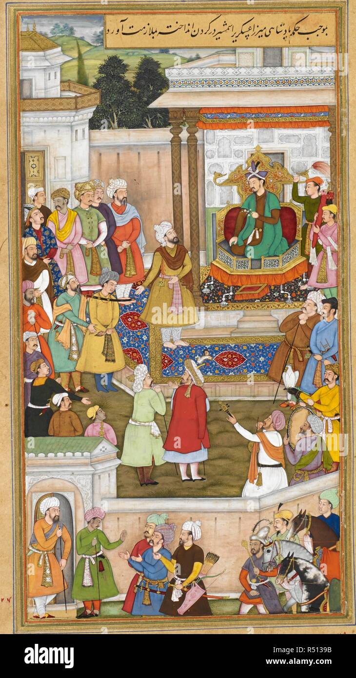 Mirza â€˜Askari with his sword slung round his neck surrendering to ...